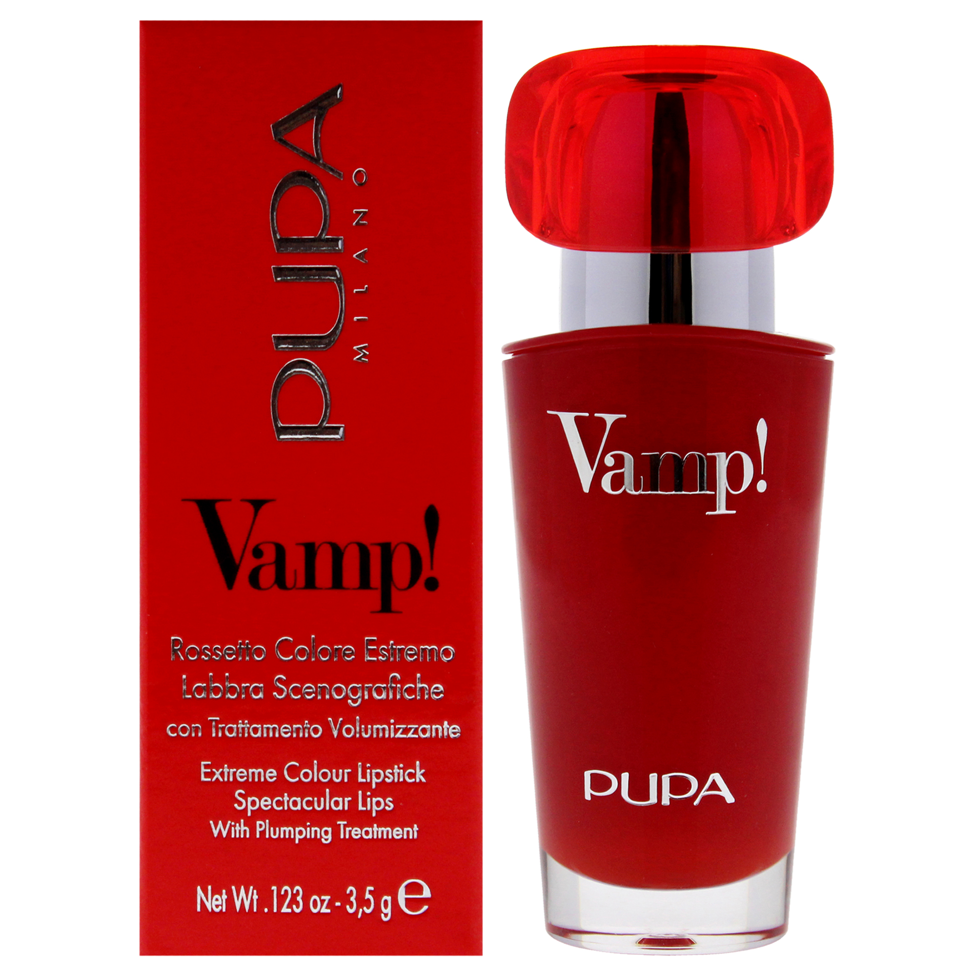 Vamp! Extreme Colour Lipstick with Plumping Treatment - 302 Ruby Red by Pupa Milano for Women ...