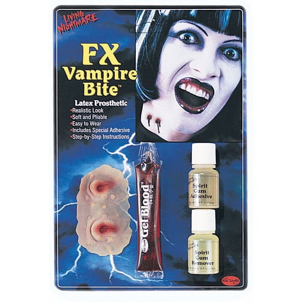 Fun World Vampire Bite Wound Easy Use FX 4pc Latex Appliance, Red ...