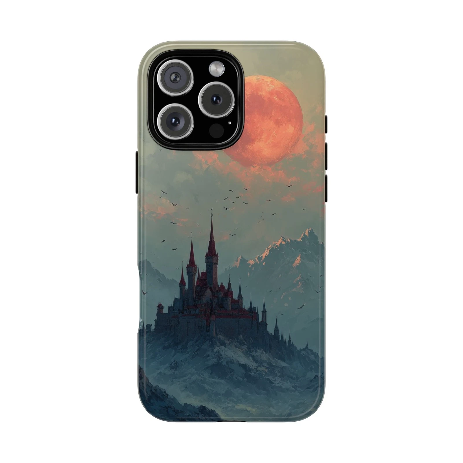 Vampire Castle Blood Moon Night Scene Case for iPhone 17 through 11 Pro ...