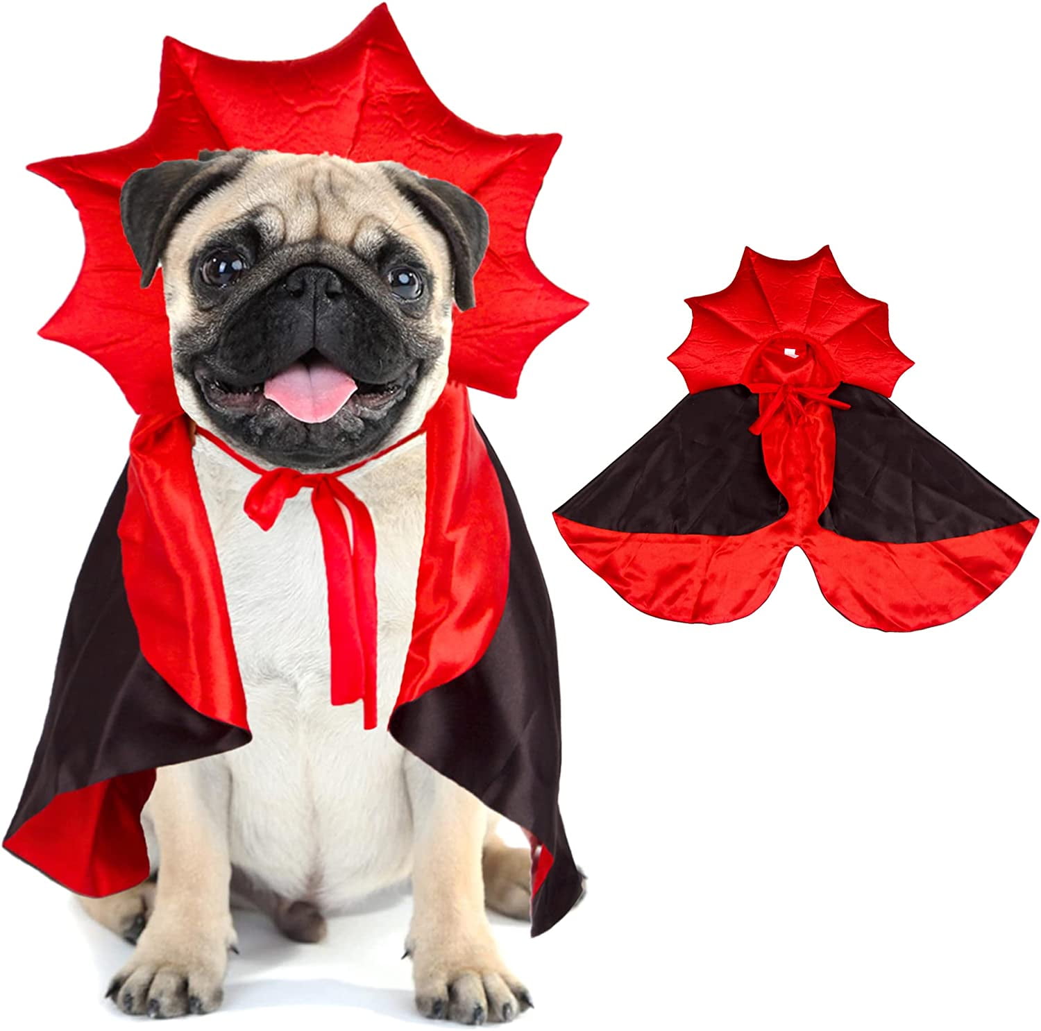 Vampire Devil Dog Costume - Halloween Cloak Cape for Small, Medium ...