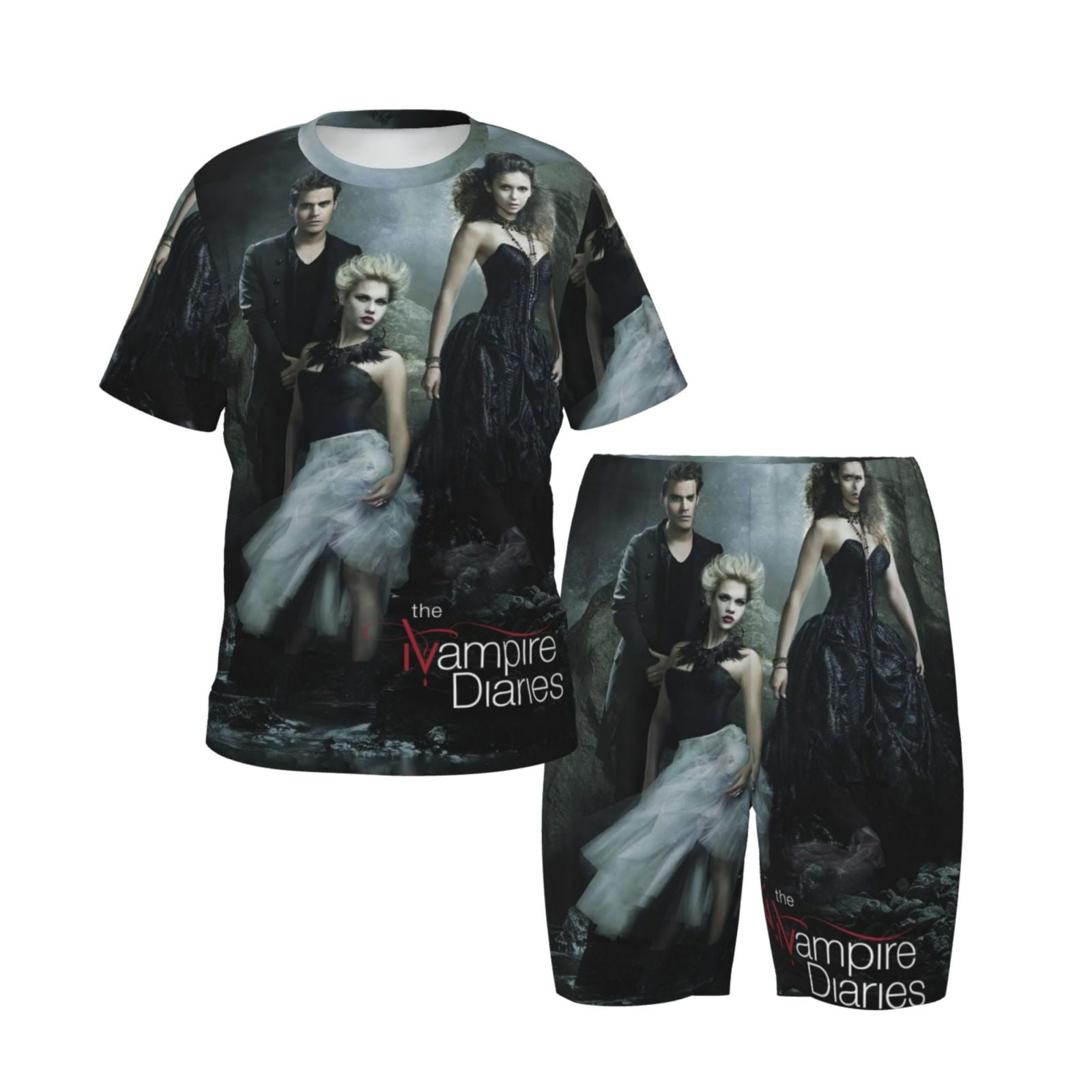 Vampire Diaries 2-Piece Cozy Pajamas Short Sleeve Cool Summer Short Set ...