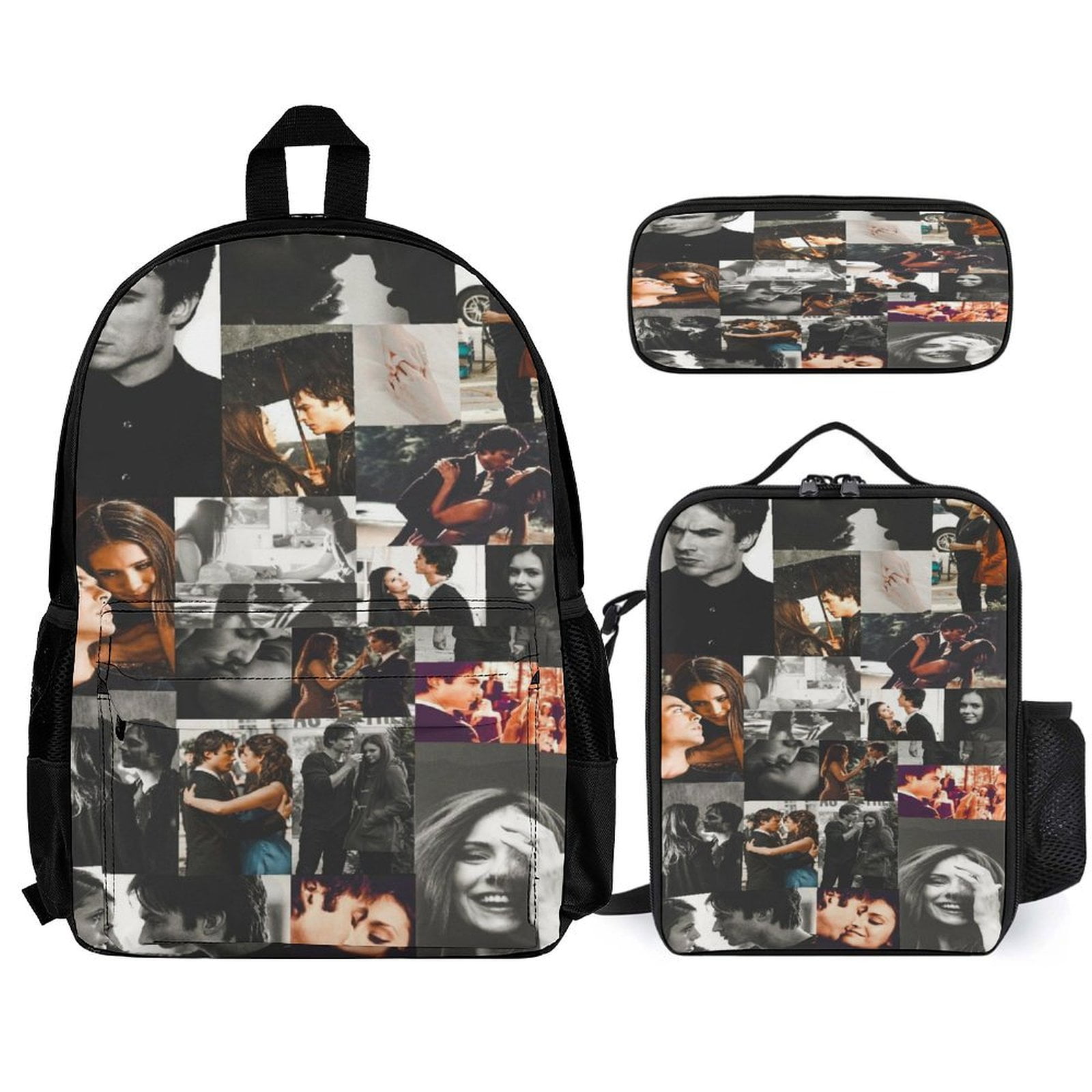 Vampire Diaries Backpack Set Cartoon Bookbag Backpack with Lunch Box ...