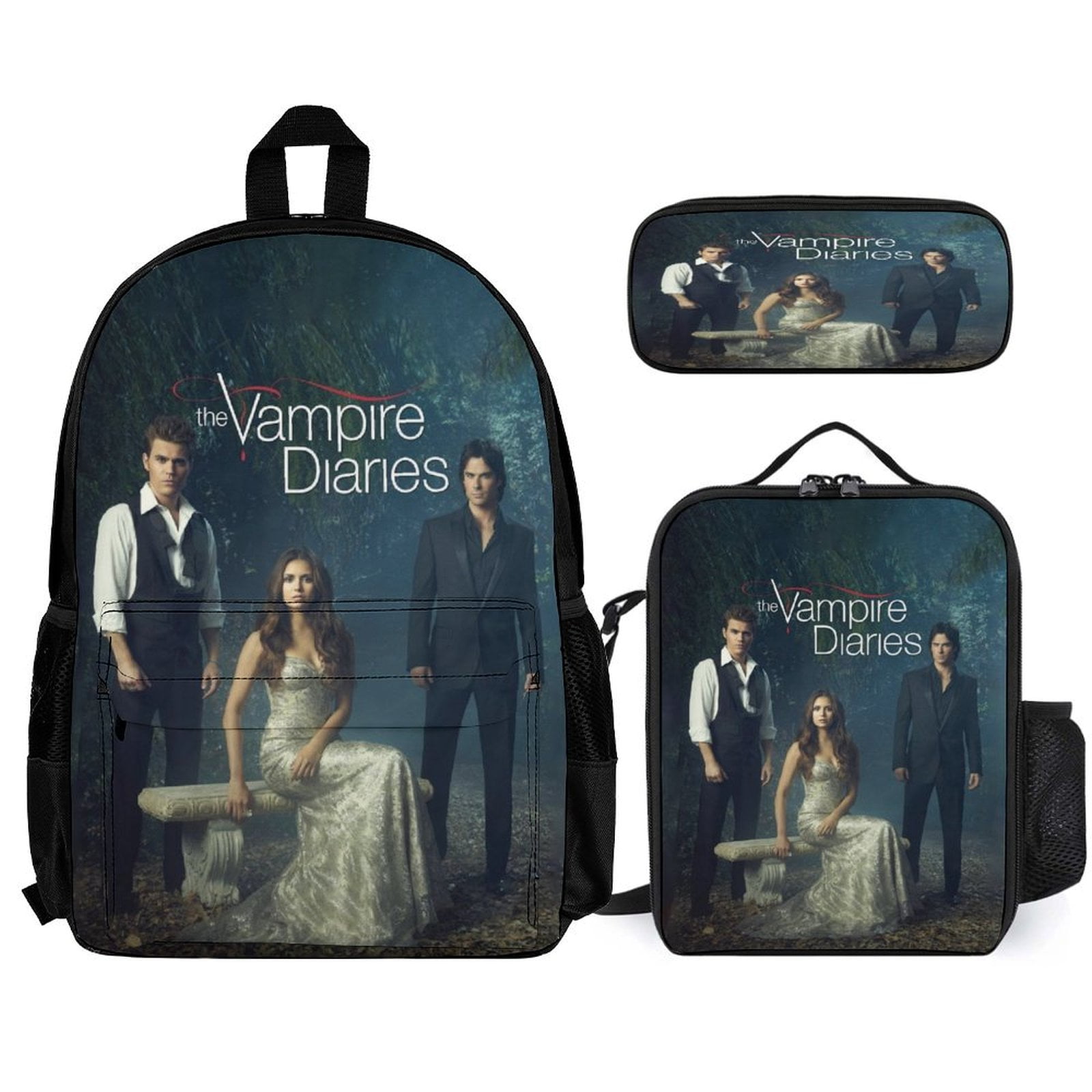Vampire Diaries Backpack Set Cartoon Travel Backpack with Lunch Box ...