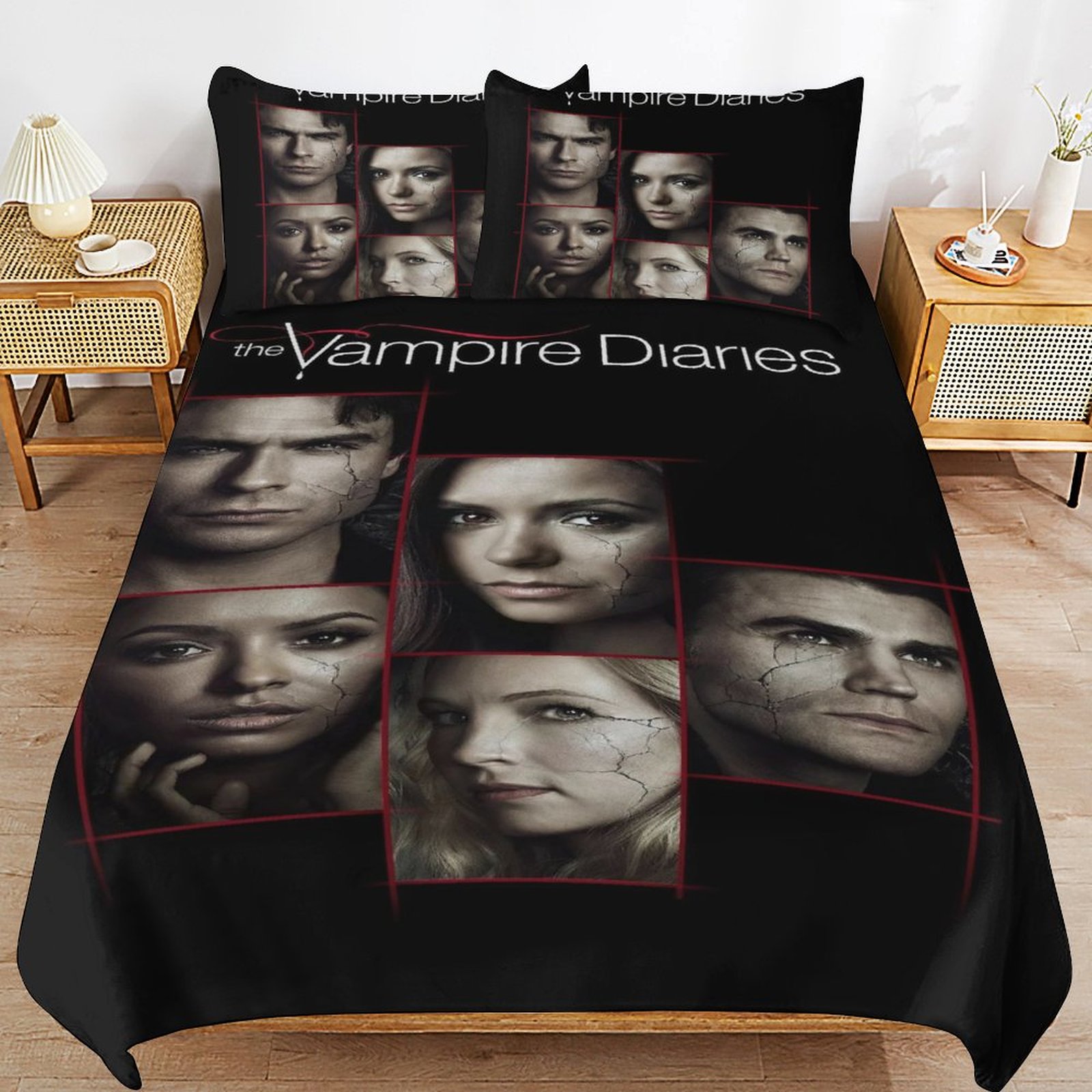 Vampire Diaries Bed Duvet Cover Cartoon Bedding Sets 3D Lightweight 3 ...