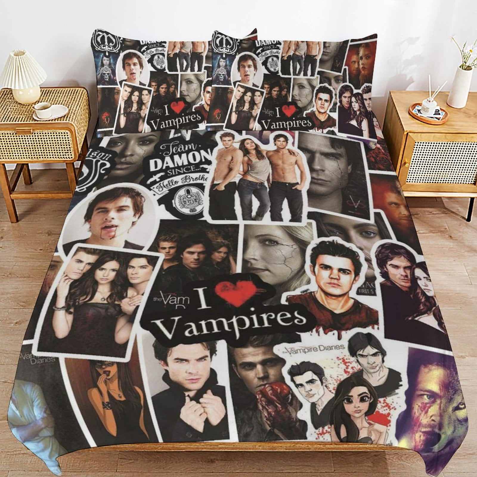 Vampire Diaries Bed Duvet Cover Cartoon Bedding Sets 3D Lightweight 3 ...
