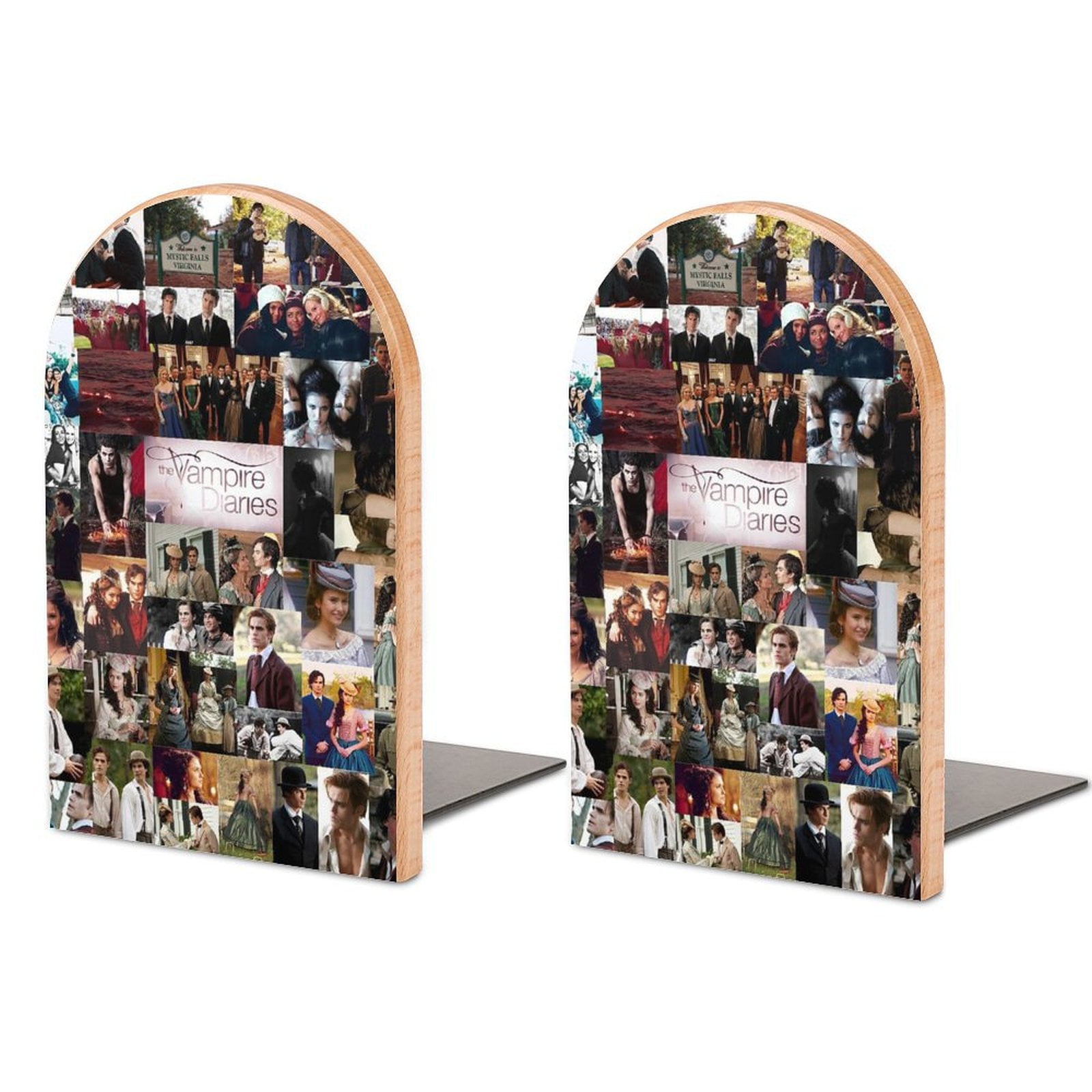 Vampire Diaries Bookends Wood Book Divider Decor Shelves Non-Skid Book ...