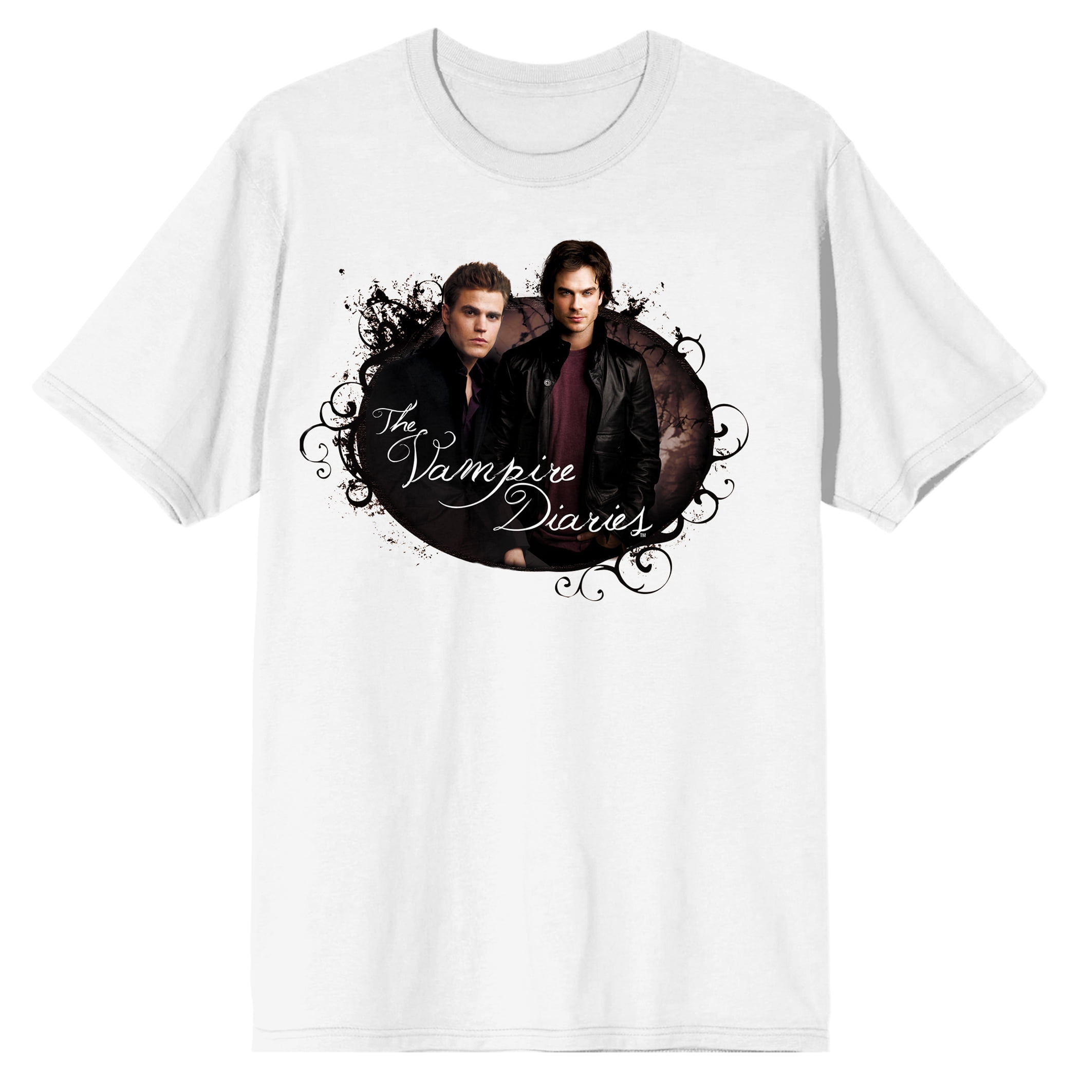 Vampire Diaries Damon and Stefan Men's White T-shirt - Walmart.com