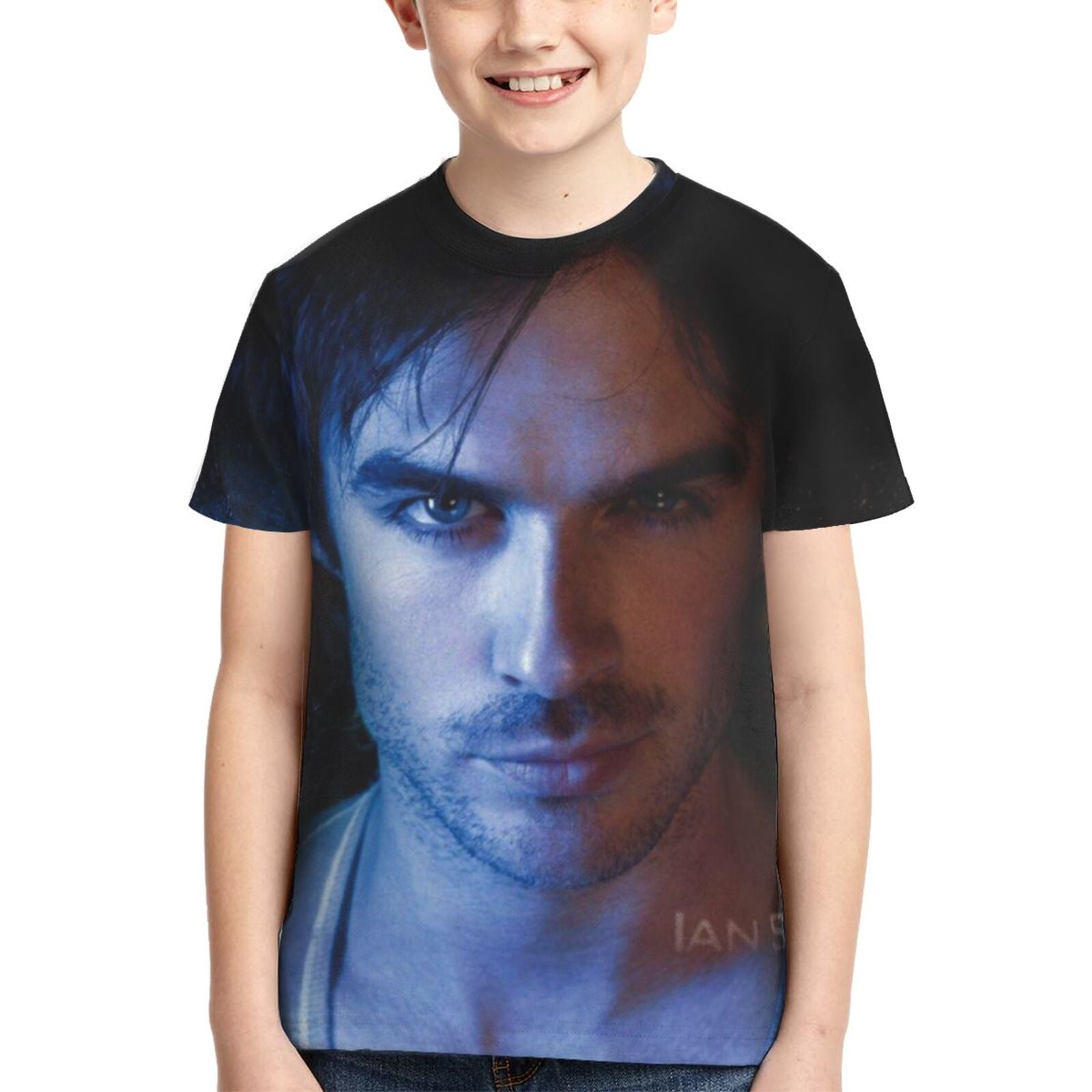 Vampire Diaries Ian Somerhalder Youth Unisex T-Shirt Crewneck Short ...