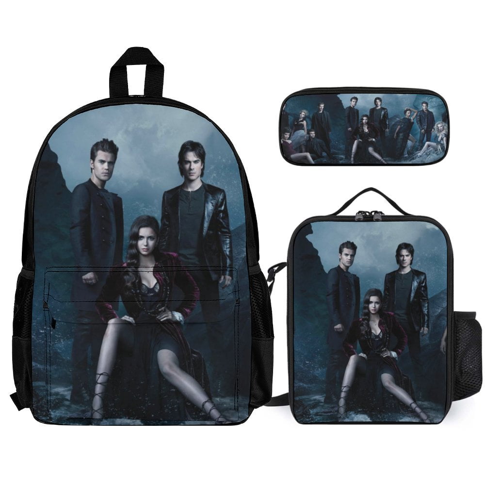 Vampire Diaries Series Backpack With Lunch Bag Pencil Case Pen Bag ...