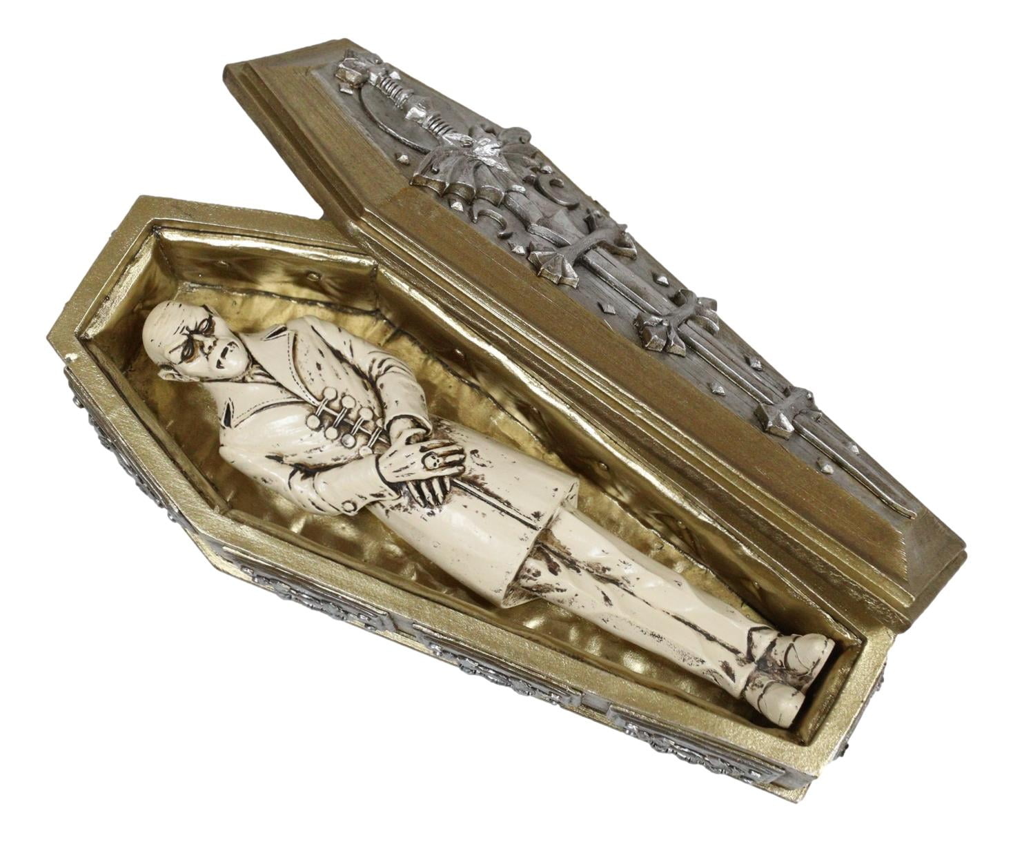 Vampire Dracula Nosferatu Figurine With Bat Moon Sword Coffin Casket ...
