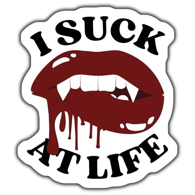 Vampire Fang Sticker, Goth Vibes Decal, Quote Sticker, Dripping Blood ...