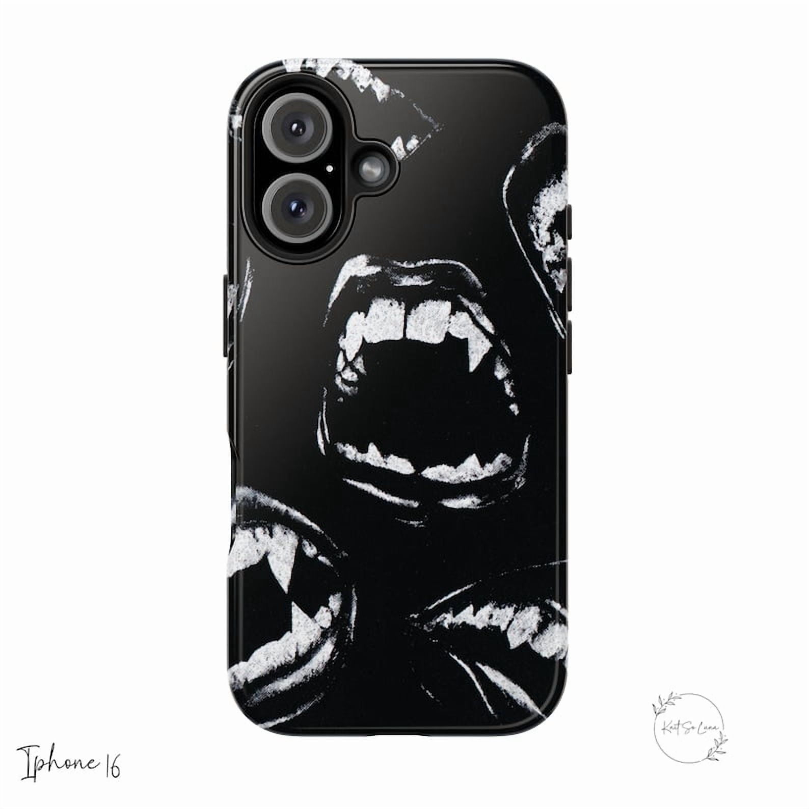 Vampire Fangs Gothic Horror Phone Case Compatible with iPhone 11 12 13 ...