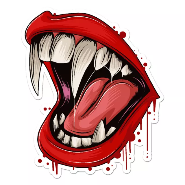 Vampire Fangs Lips Sticker Phone Decal Water Bottle Stickers Car Decals ...