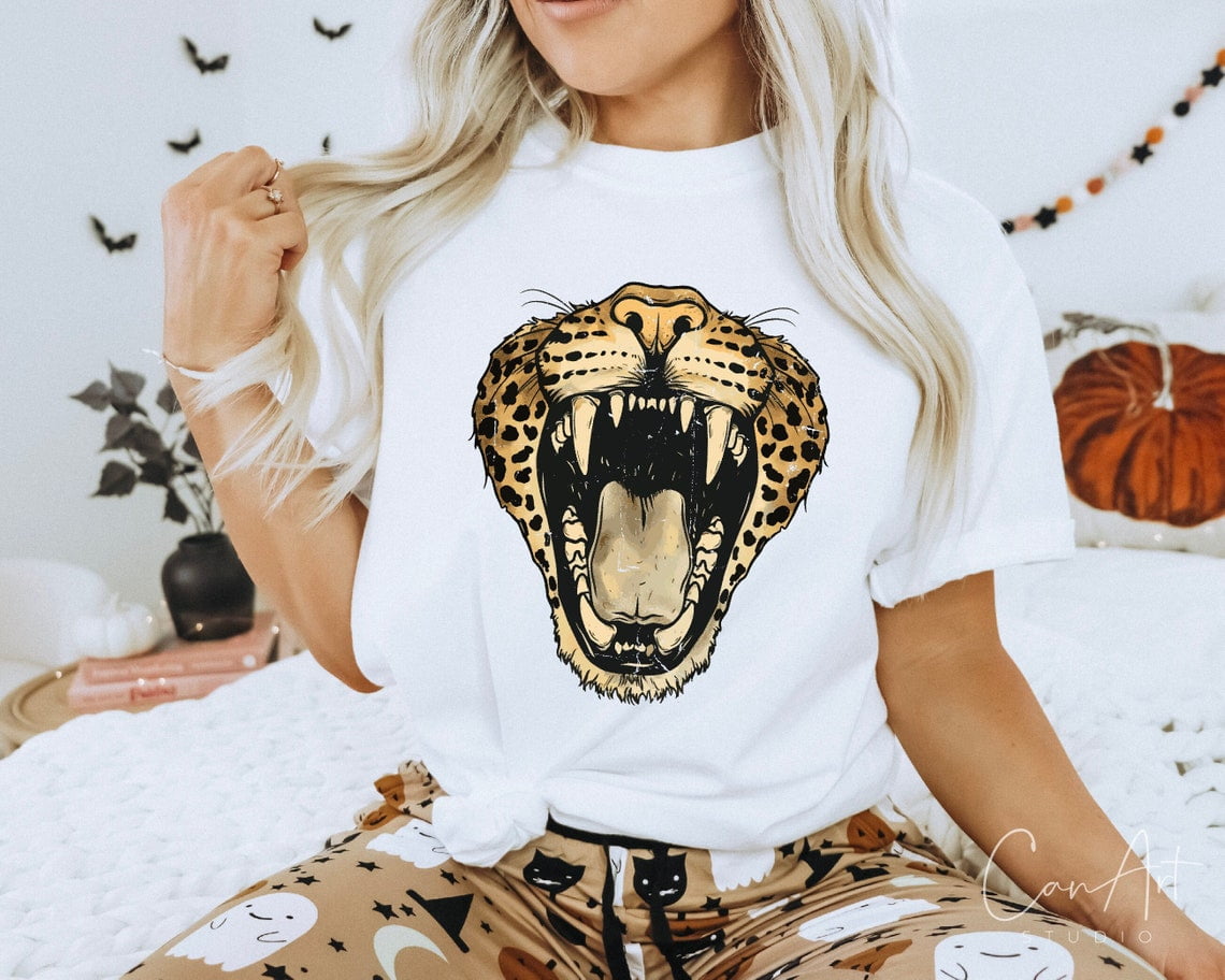 Vampire Fangs shirt, Retro shirt Sublimation Design, Panther Print ...