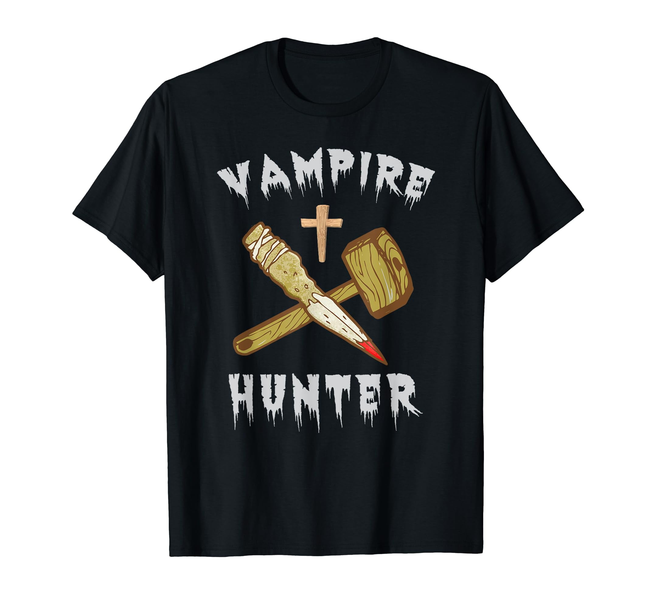 Vampire Hunter Dracula LARPING Black T-Shirt Crew Neck Tee - Walmart.com
