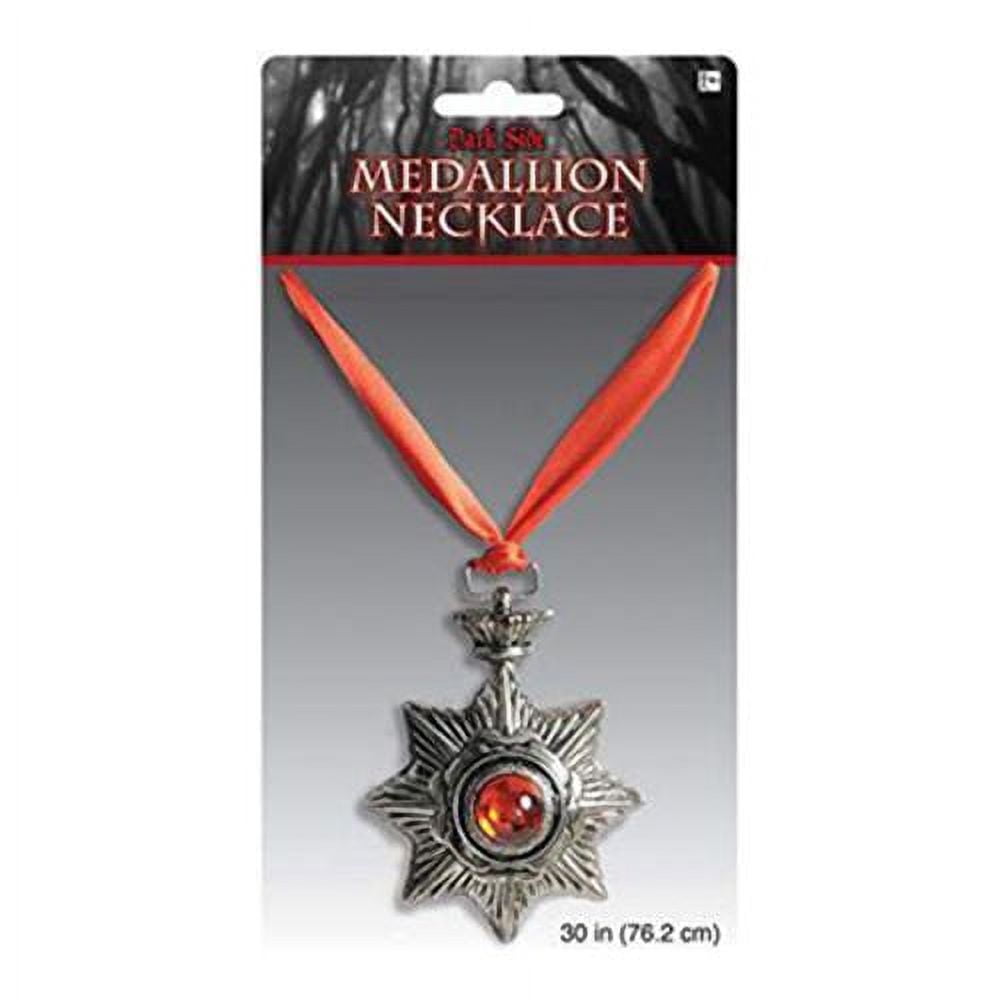 Vampire Medallion Necklace - One Size, Red/Silver - 1 Pc. - Walmart.com