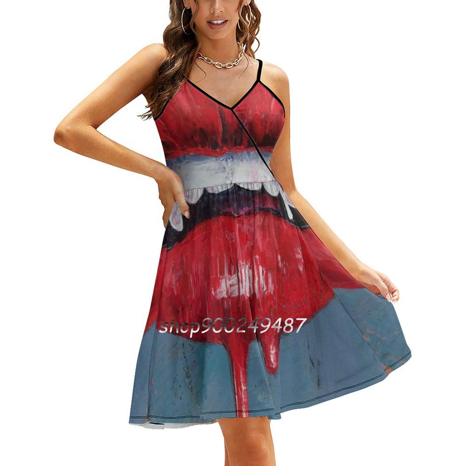 Vampire Sweet Elegant Dress Women Korean Kawaii Square Collar Dress Michael Creese Oil Painting ...