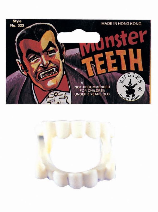 RUBIES II Vampire Teeth Costume, One Size, Unisex Adult, White ...