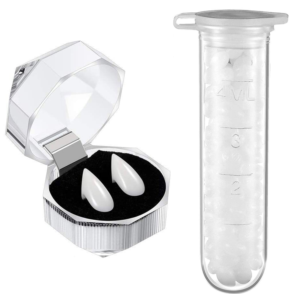 Vampire Teeth Kit Fang Dentures Teeth Pellets Adhesive Party - Walmart.com