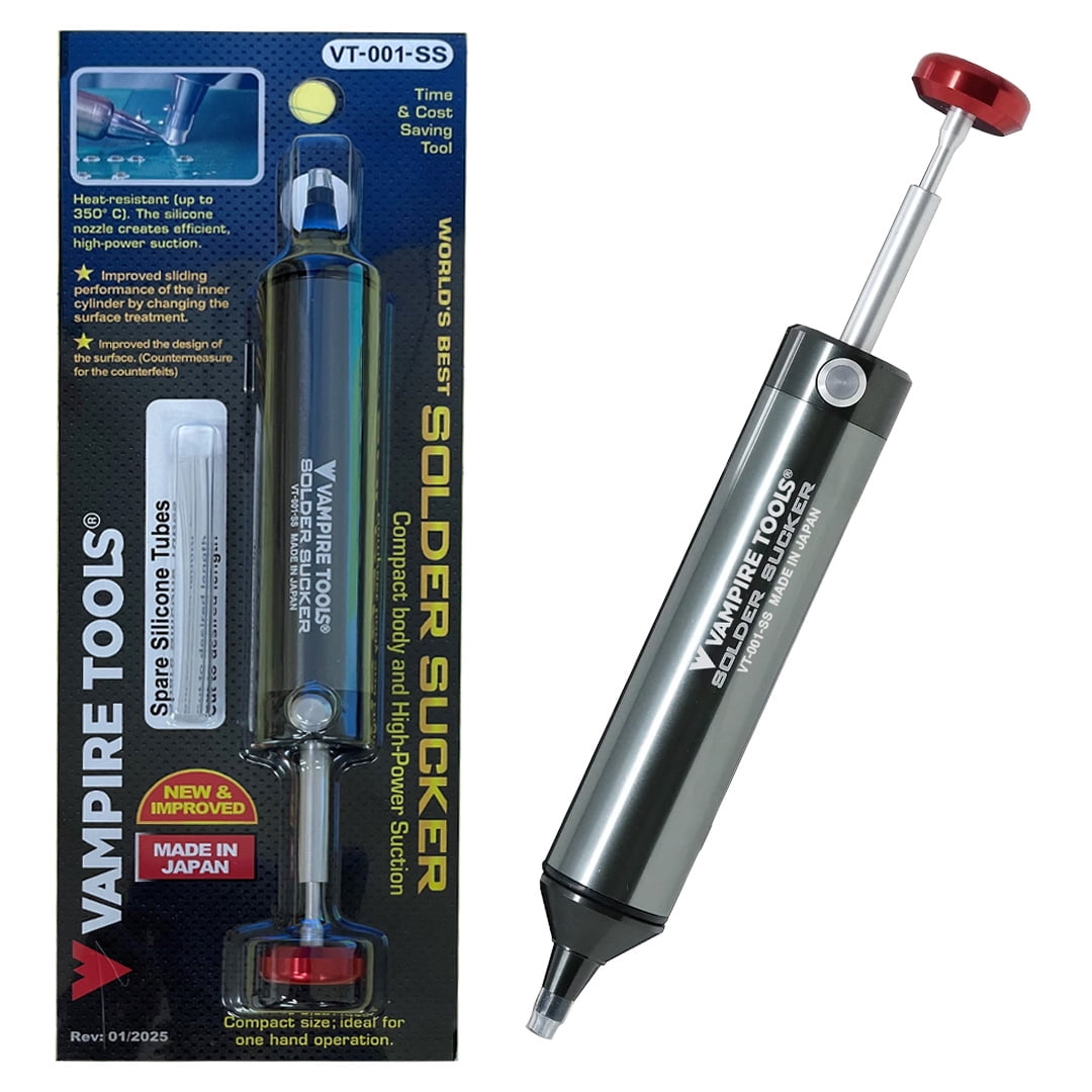 Vampire Tools VT-001-SS Solder Sucker Aluminum Body With Spare Silicone ...