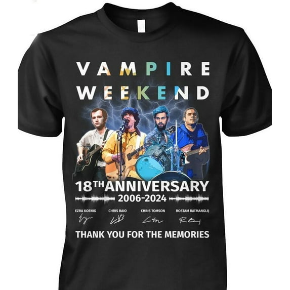 Vampire Weekend 18Th Anniversary T-Shirt 2006-2024 Thank You For The ...