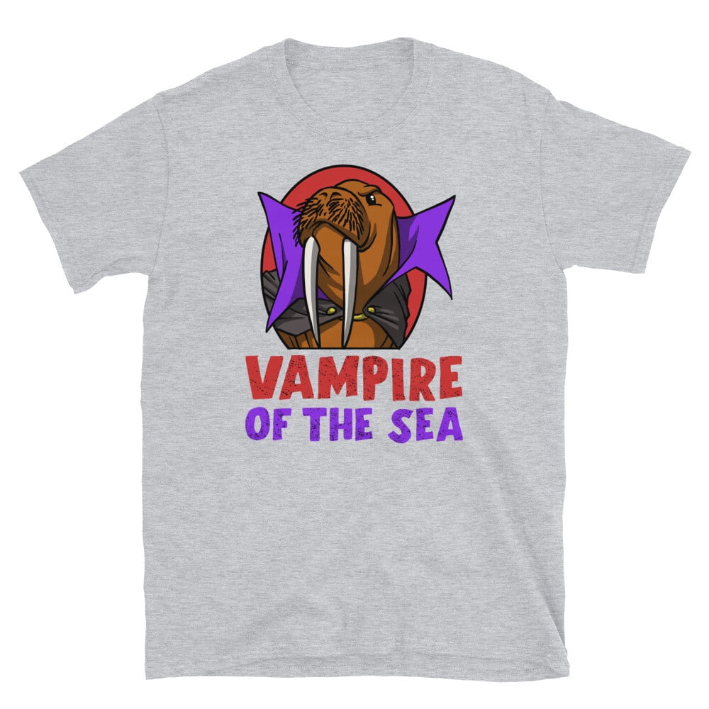 Vampire of the Sea Walrus Marine Mammal Humor Short-Sleeve Unisex T ...