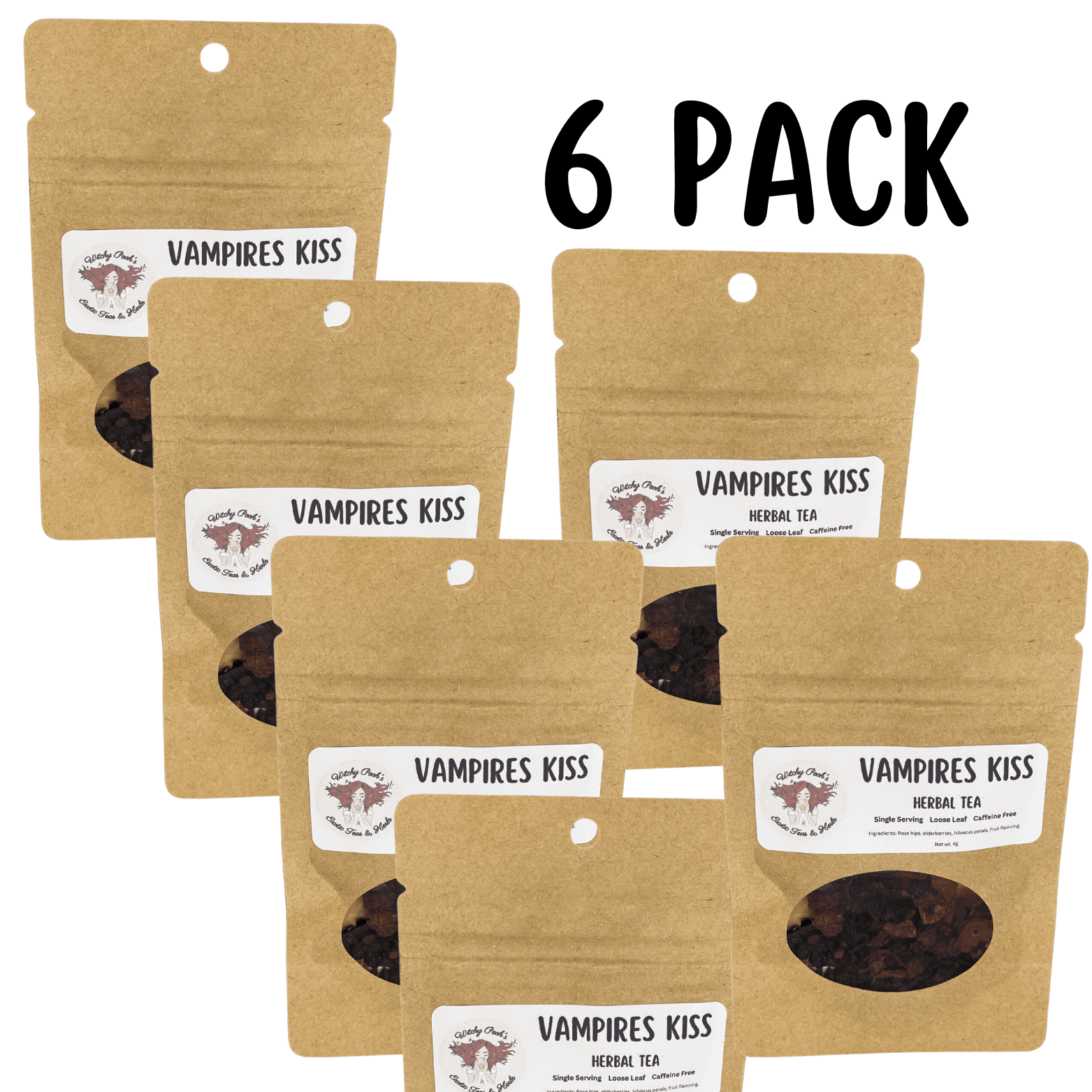 Vampire's Kiss Loose Leaf Elderberry Fruit Herbal Tea, Caffeine Free ...