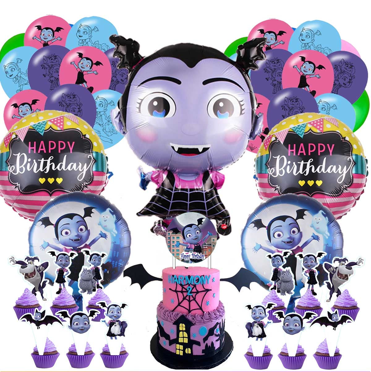 Vampirina Balloons Cake Topper Party Supplies Birthday Set Decorations ...