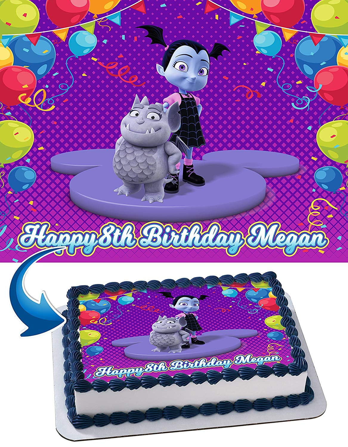 Vampirina - Edible Cake Topper - 11.7 x 17.5 Inches 1/2 Sheet ...