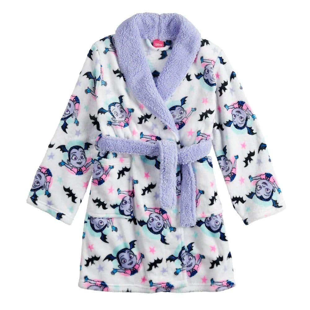 Vampirina Vee Print Luxe Fleece Girl's Bathrobe, Robe Purple,10 ...