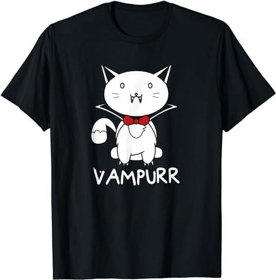 Vampurr Cute Cartoon Vampire Cat Shirt T-Shirt - Walmart.com