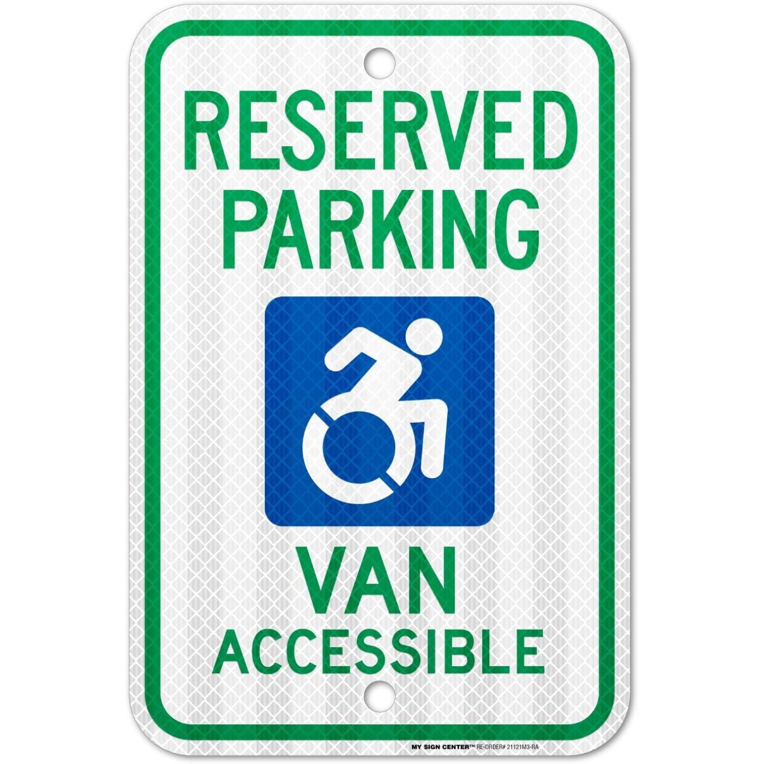 Van Accessible Handicap Parking Sign, 12" x 18", Reflective 0.63 ...