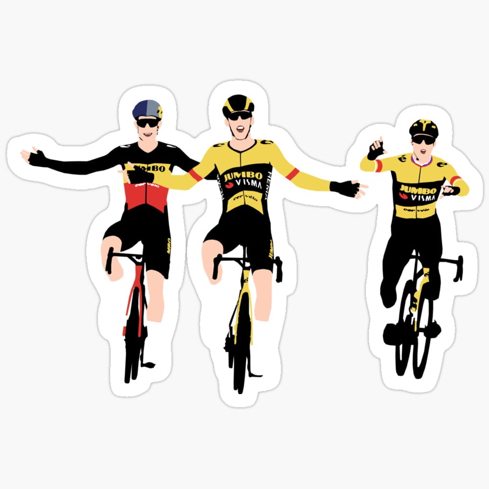 Van Aert, Laporte, Roglic - Paris Nice Sticker Phone Decal Water Bottle ...