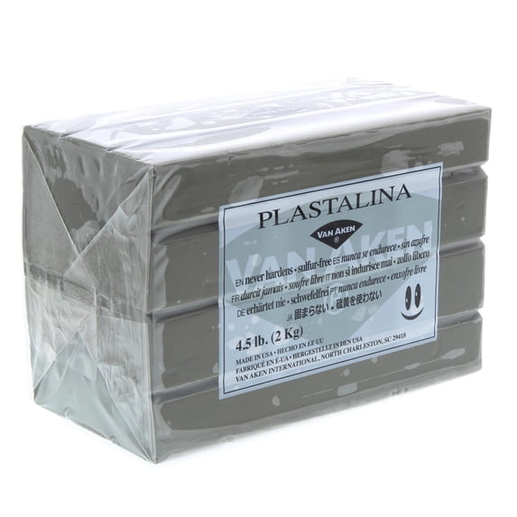 Van Aken Non-Toxic Modeling Clay, Smooth Consistency, 4.5 lbs., Gray ...