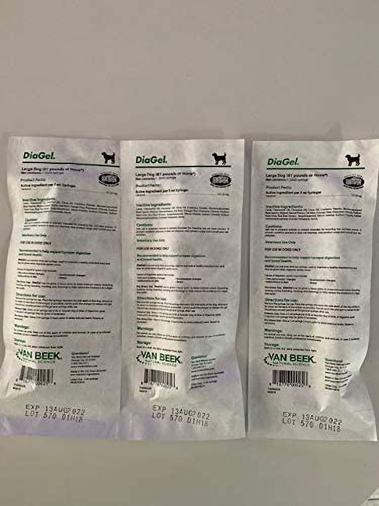 Van Beek Diagel Diarrhea Control Gel for Dogs (Large) 5 mL Syringe (3 ...