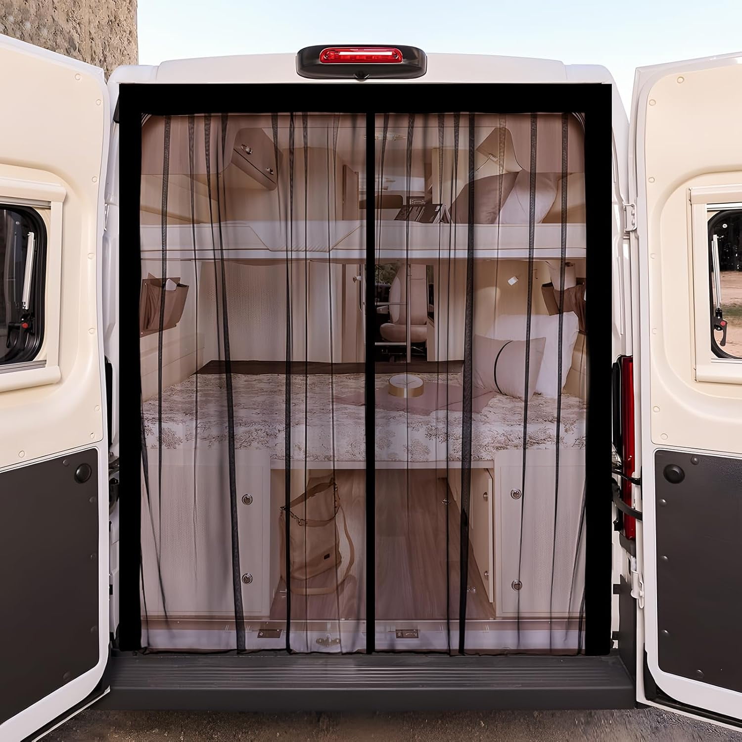 Van Bug Screen Curtain Magnetic Rear Door Screen for Camping, RV Door ...