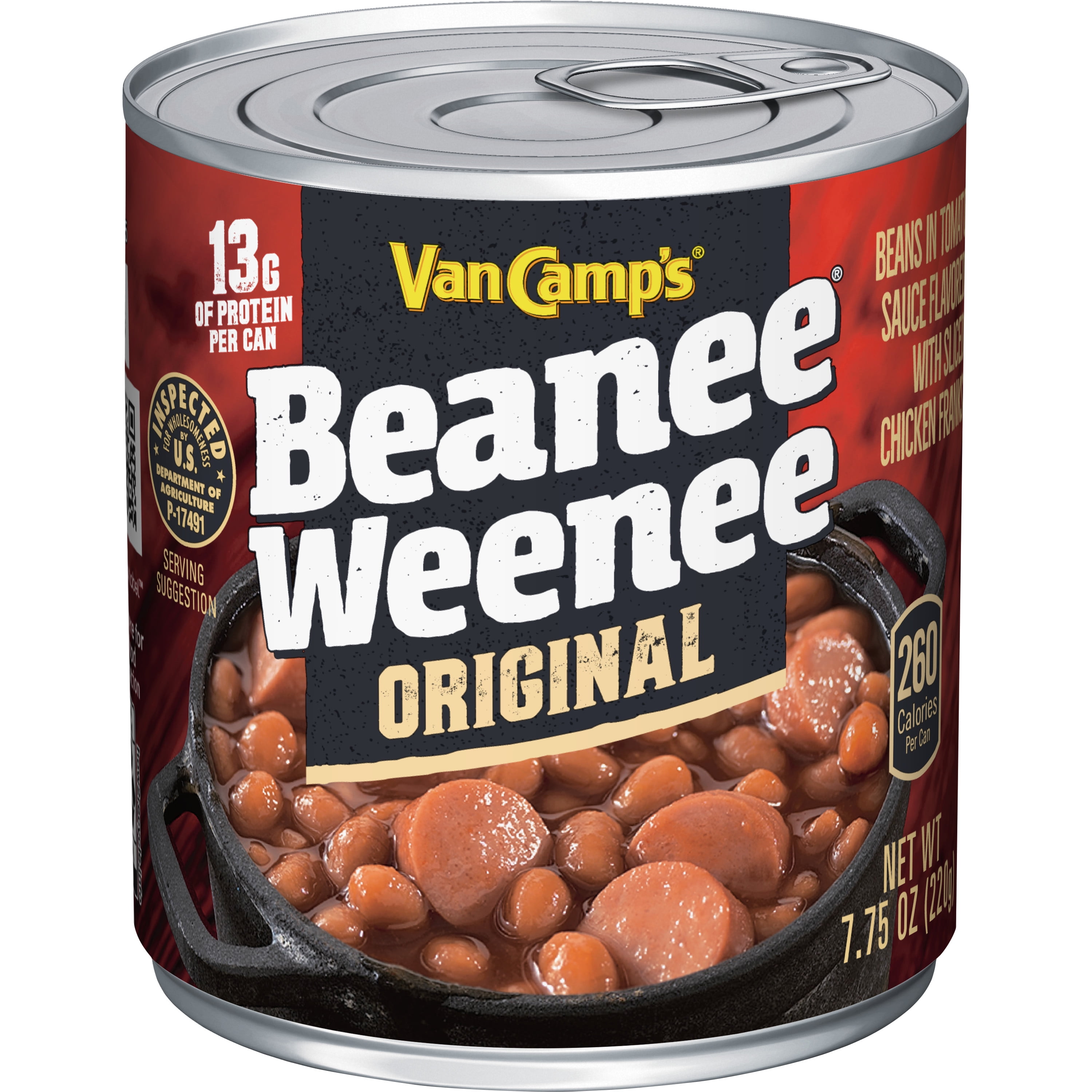 Van Camp's Original Beanee Weenee Beans & Hot Dogs 7.75 oz - Walmart.com
