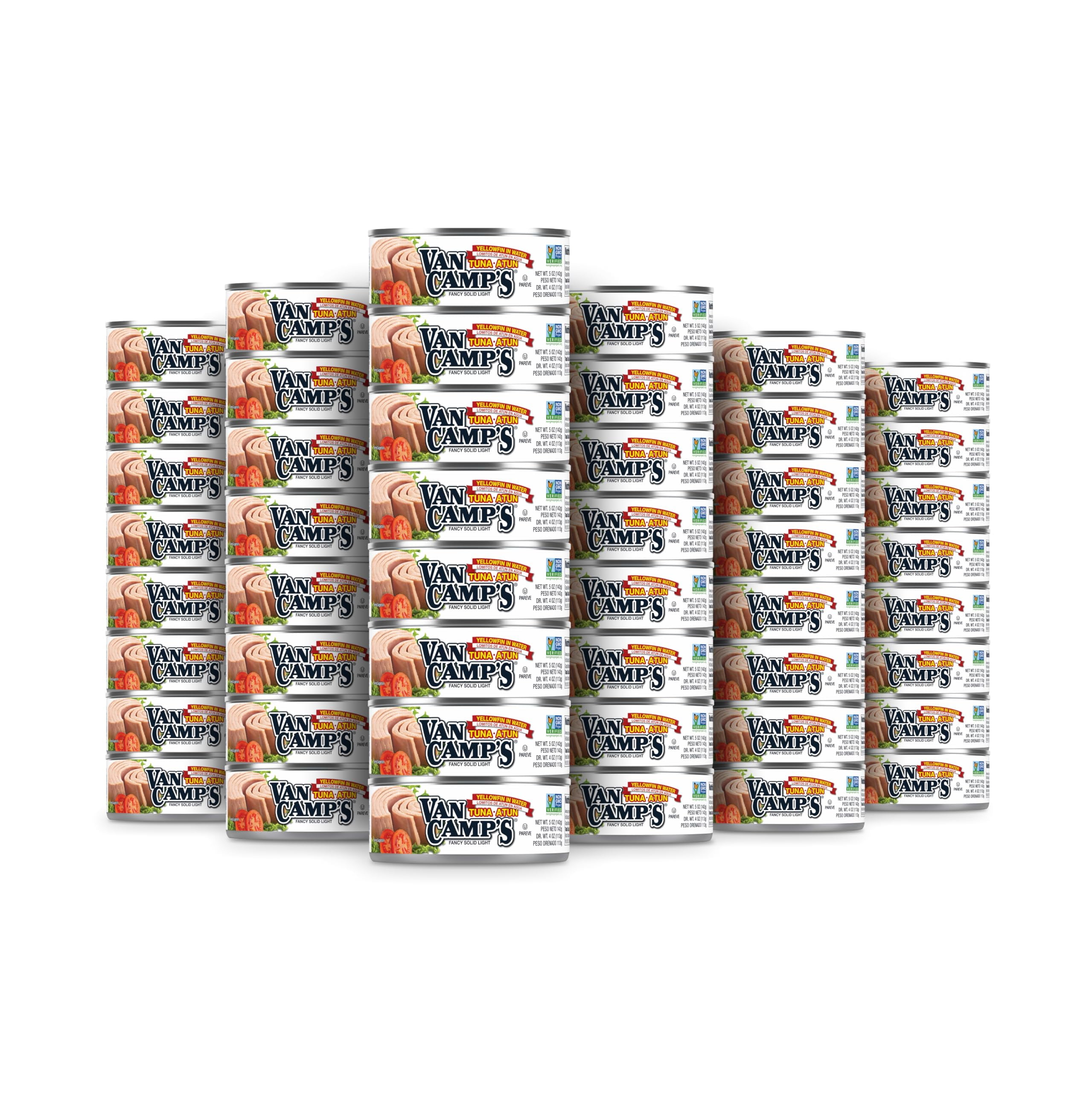 Van Camp's Seafood Solid Light Yellowfin KKS1 Tuna in Water, 5 oz. Can ...