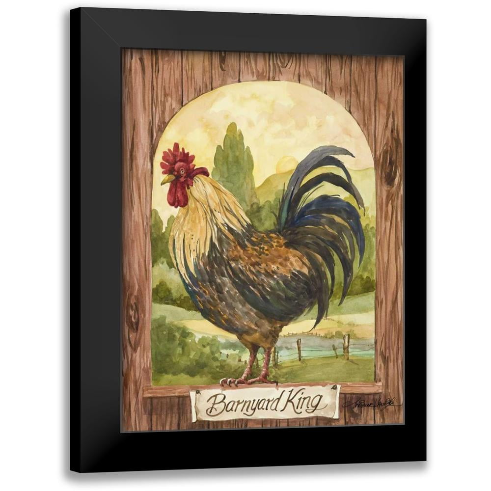 Van Dijk, Jerianne 12x14 Black Modern Framed Museum Art Print Titled - Barnyard King - Walmart.com