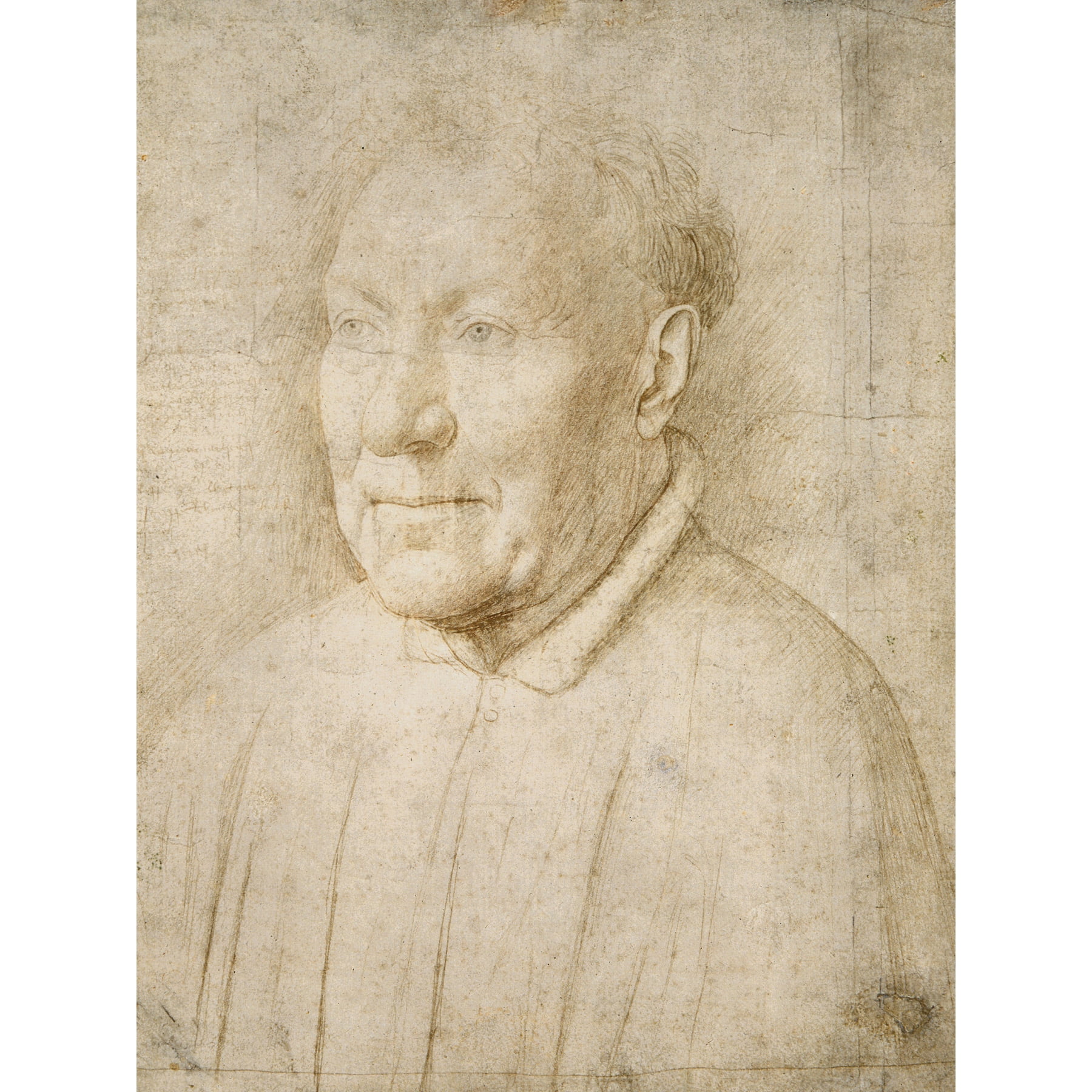 Van Eyck Portrait Cardinal Niccol Albergati Drawing Extra Large Art ...