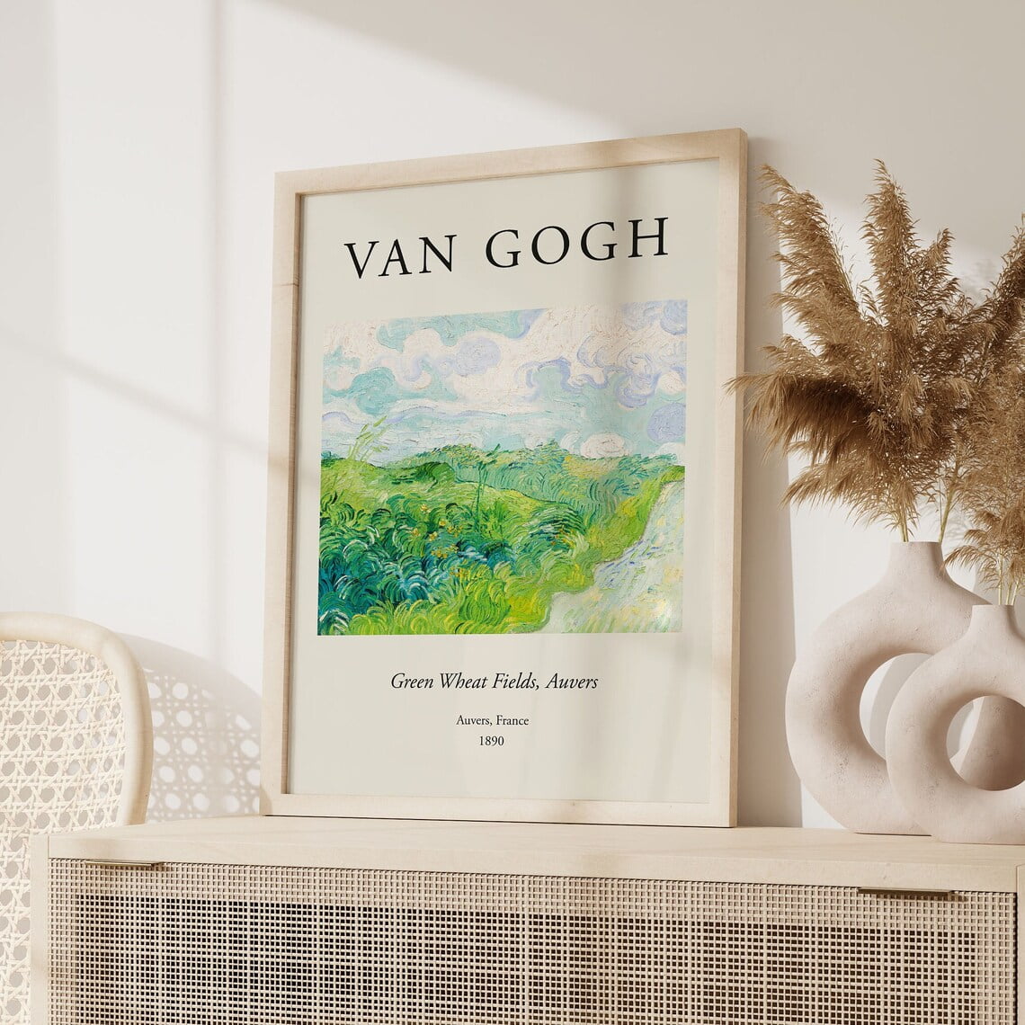 Van Gogh Art Print, Green Wheat Fields Print, Van Gogh Poster, Living ...