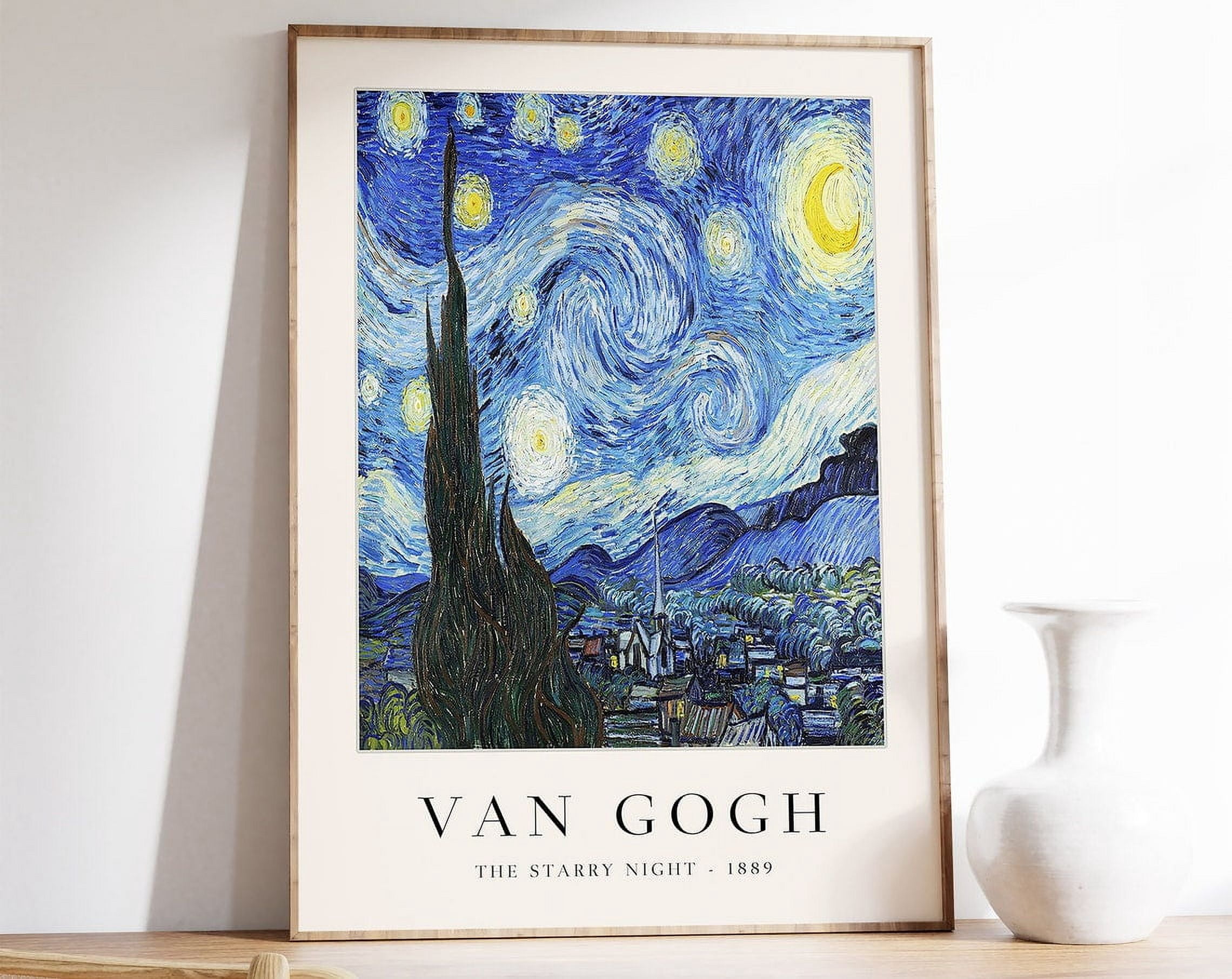 Van Gogh Art Print, The Starry Night, Van Gogh Poster, Famous Paintings ...