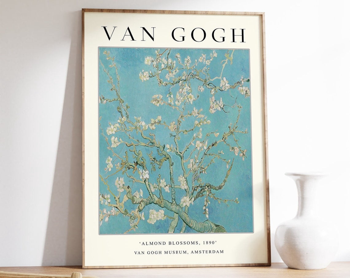 Van Gogh Exhibition Poster, Almond Blossoms, Van Gogh Art Print, Floral ...