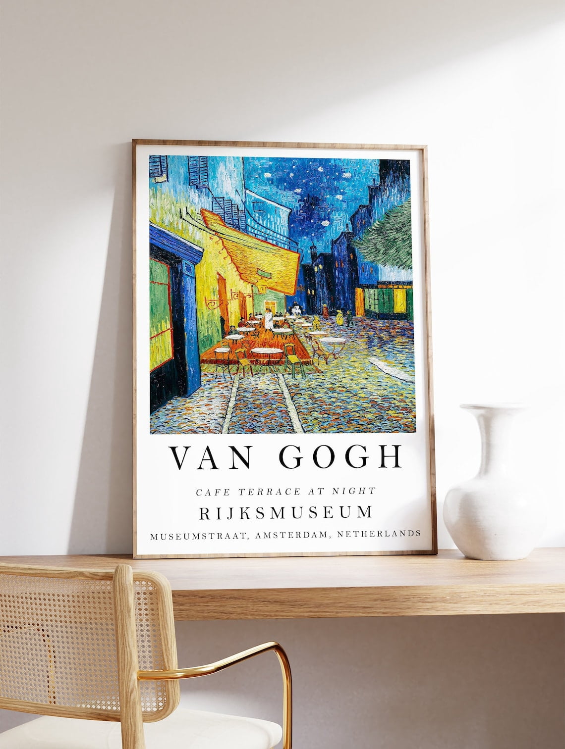 Van Gogh Exhibition Poster, Cafe Terrace At Night, Wall Art Decor ...
