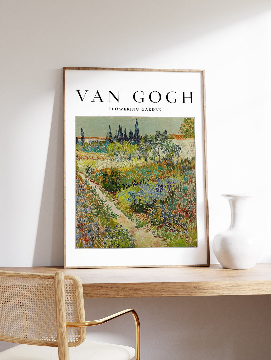 Van Gogh Exhibition Poster, Flowering Garden, Van Gogh Art Print, Wall ...