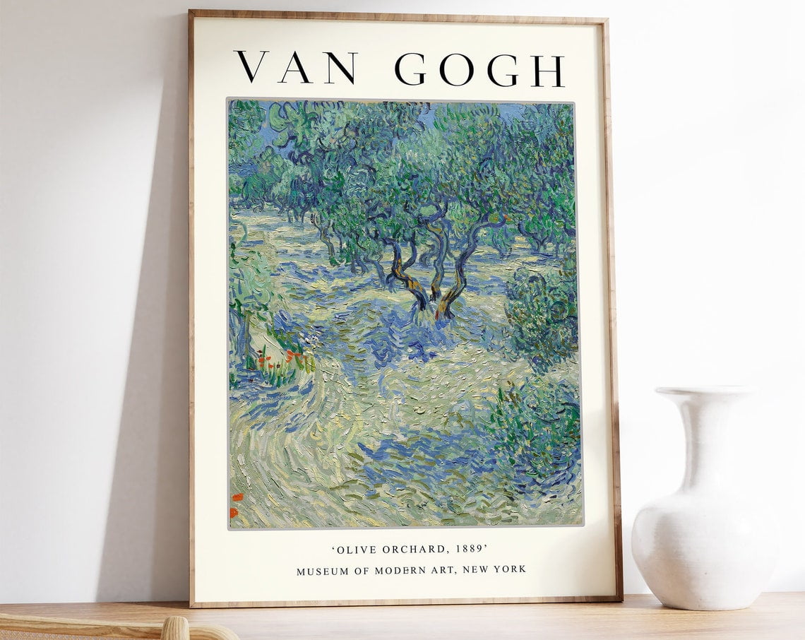 Van Gogh Exhibition Poster, Olive Orchard, Van Gogh Art Print, Wall Art ...