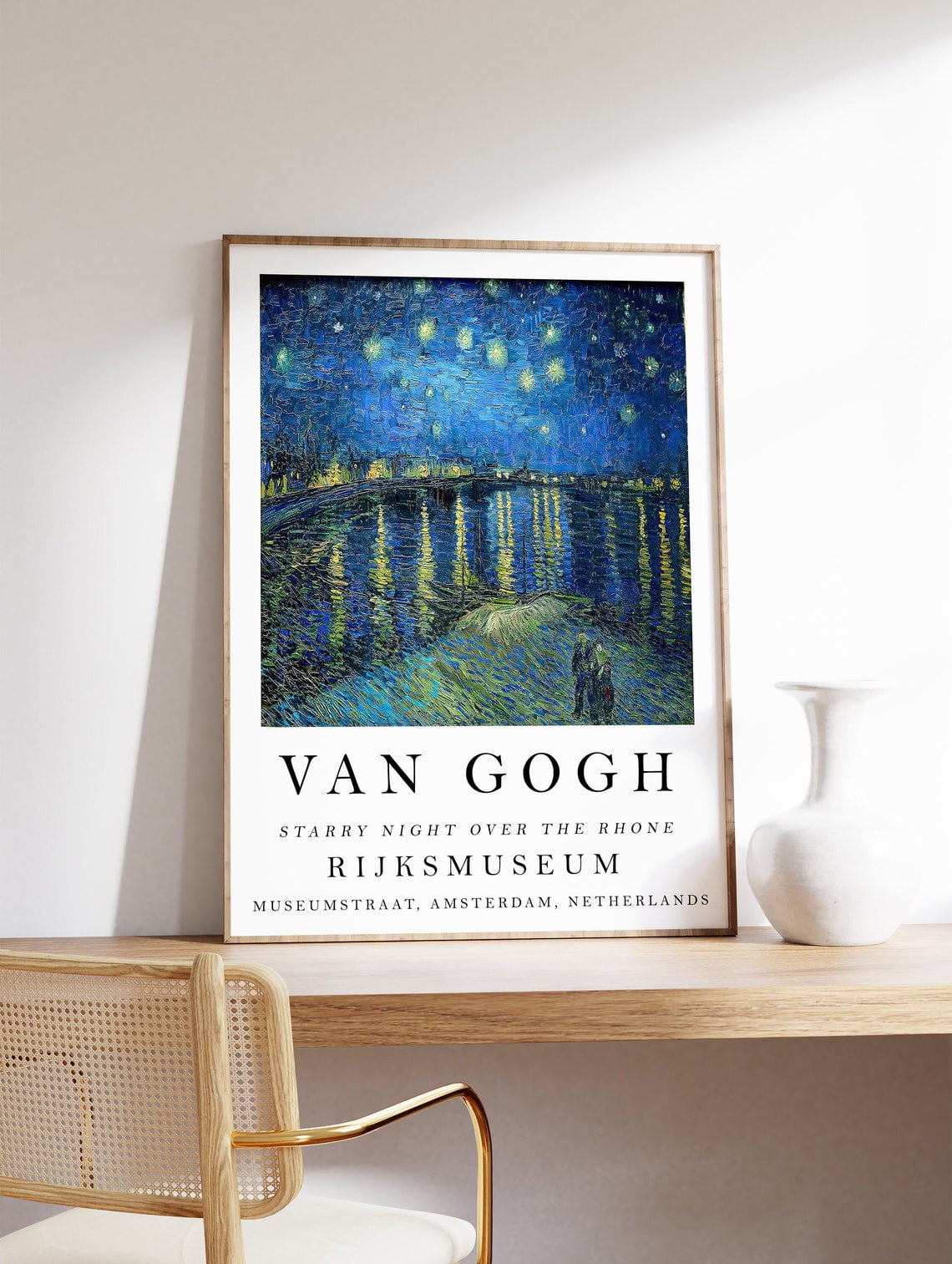 Van Gogh Exhibition Poster, Starry Night Over The Rhone, Van Gogh Print ...