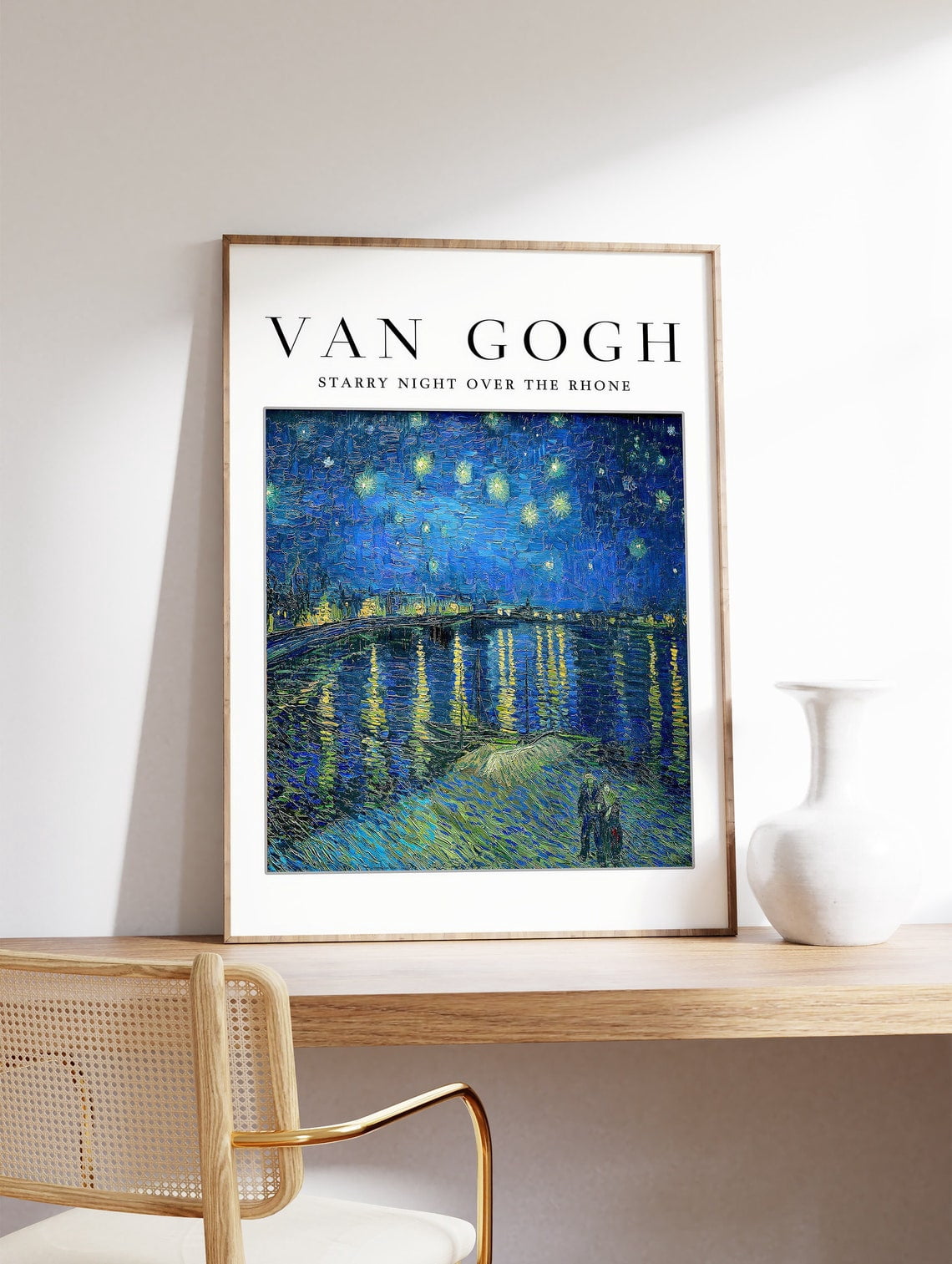 Van Gogh Exhibition Poster, Starry Night Over The Rhone, Van Gogh ...