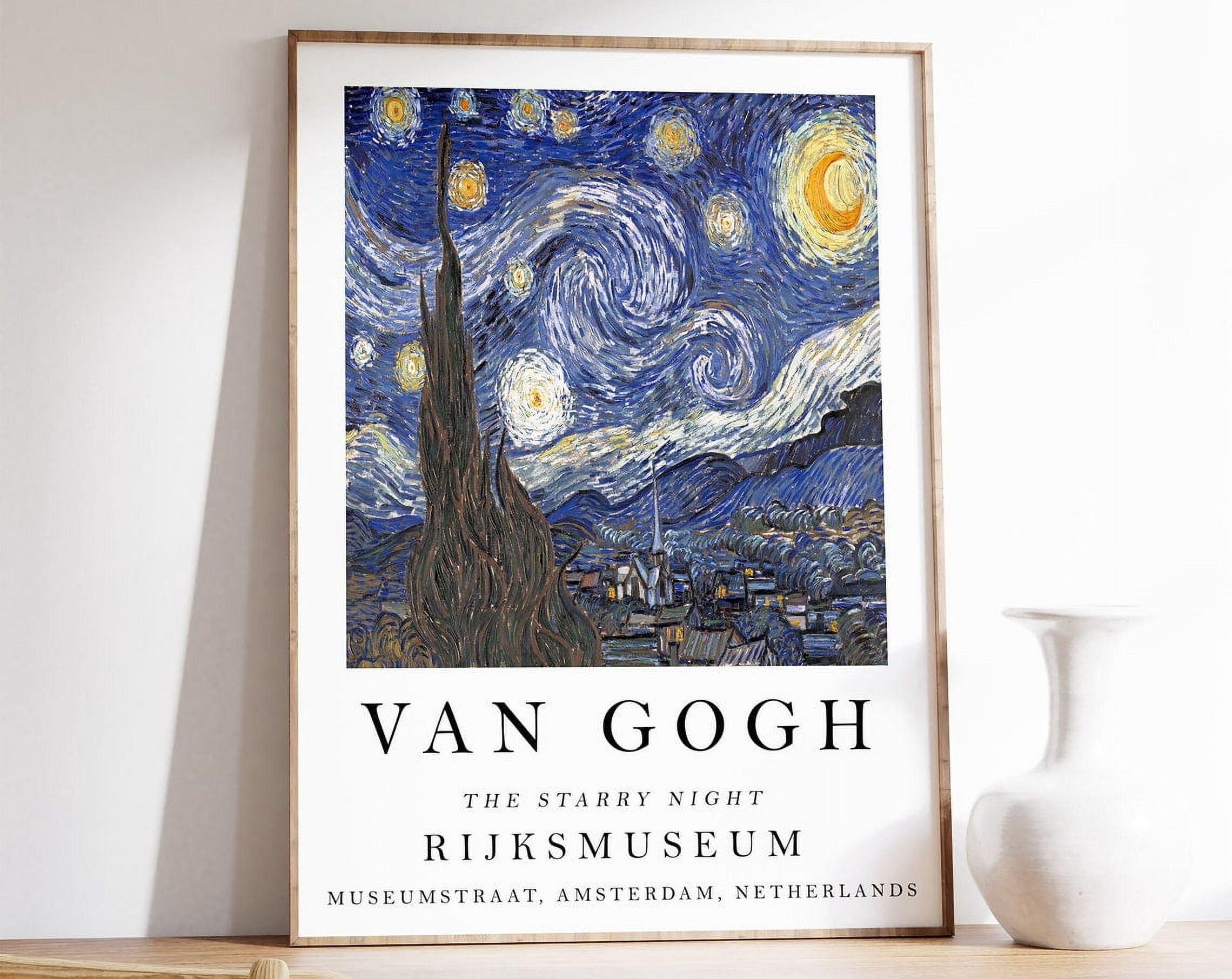 Van Gogh Exhibition Poster, The Starry Night, Wall Art Decor, Scenery ...