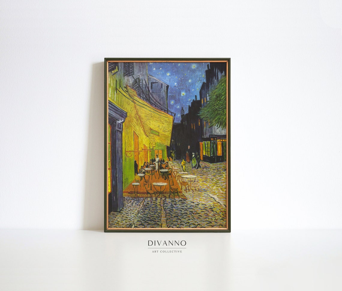 Van Gogh French Scenery Print, Cafe Terrace At Night Exhibition, Paris ...